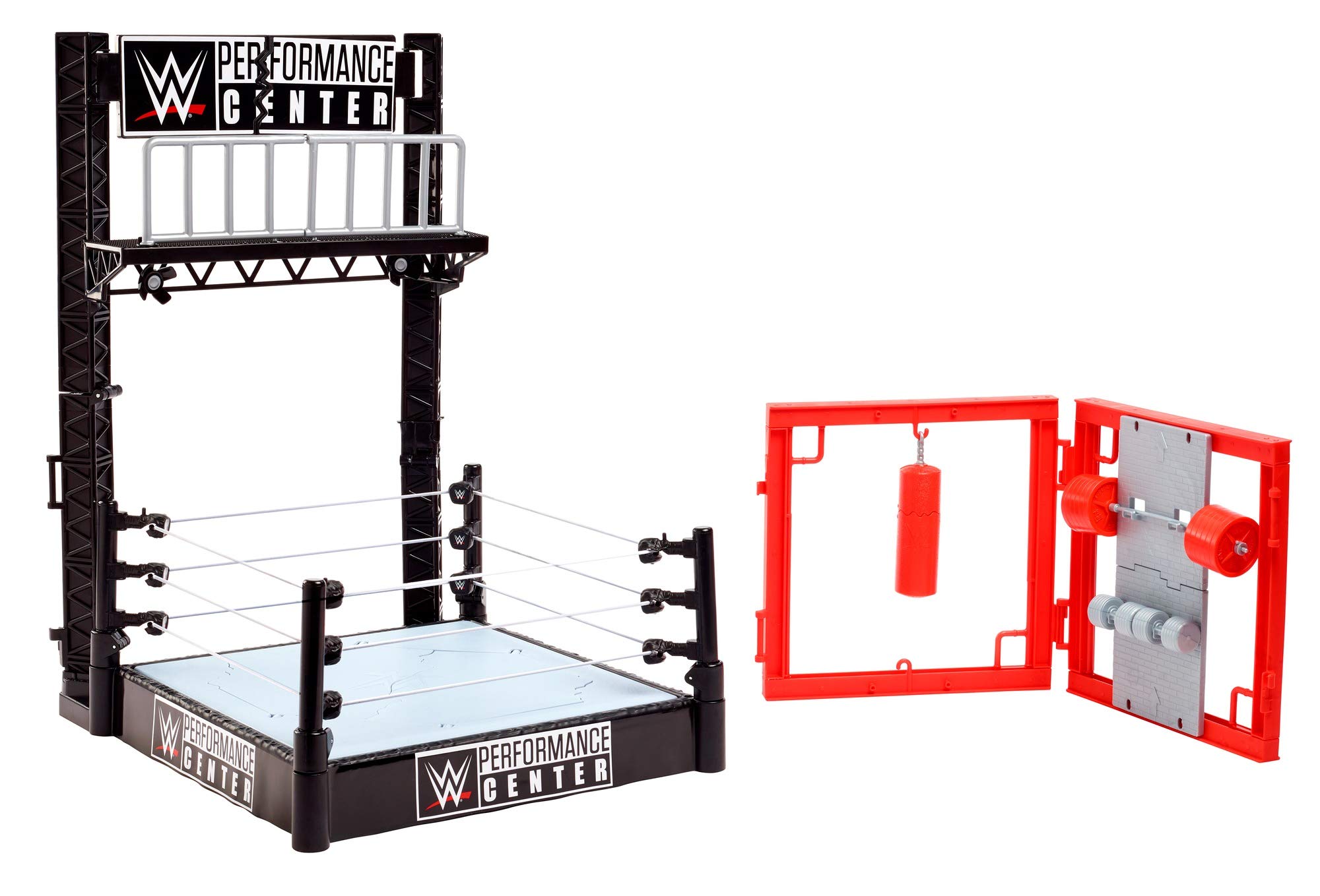 Mattel WWE Wrekkin’ Performance Center Playset with Gym, Breakable Accessories, Collapsible Scaffolding, Breakaway Sign, Collapsible Ring & Easy Reassembly