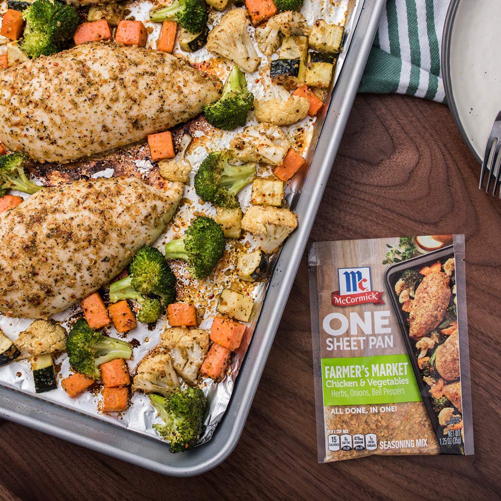 McCormick ONE Sheet Pan Farmer's Market Chicken & Vegetables Seasoning Mix, 1.25 oz (Pack of 12)