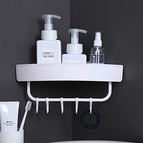 Adhesive Shower Caddy Corner basket Bathroom Shelf(2 Packs) (White)