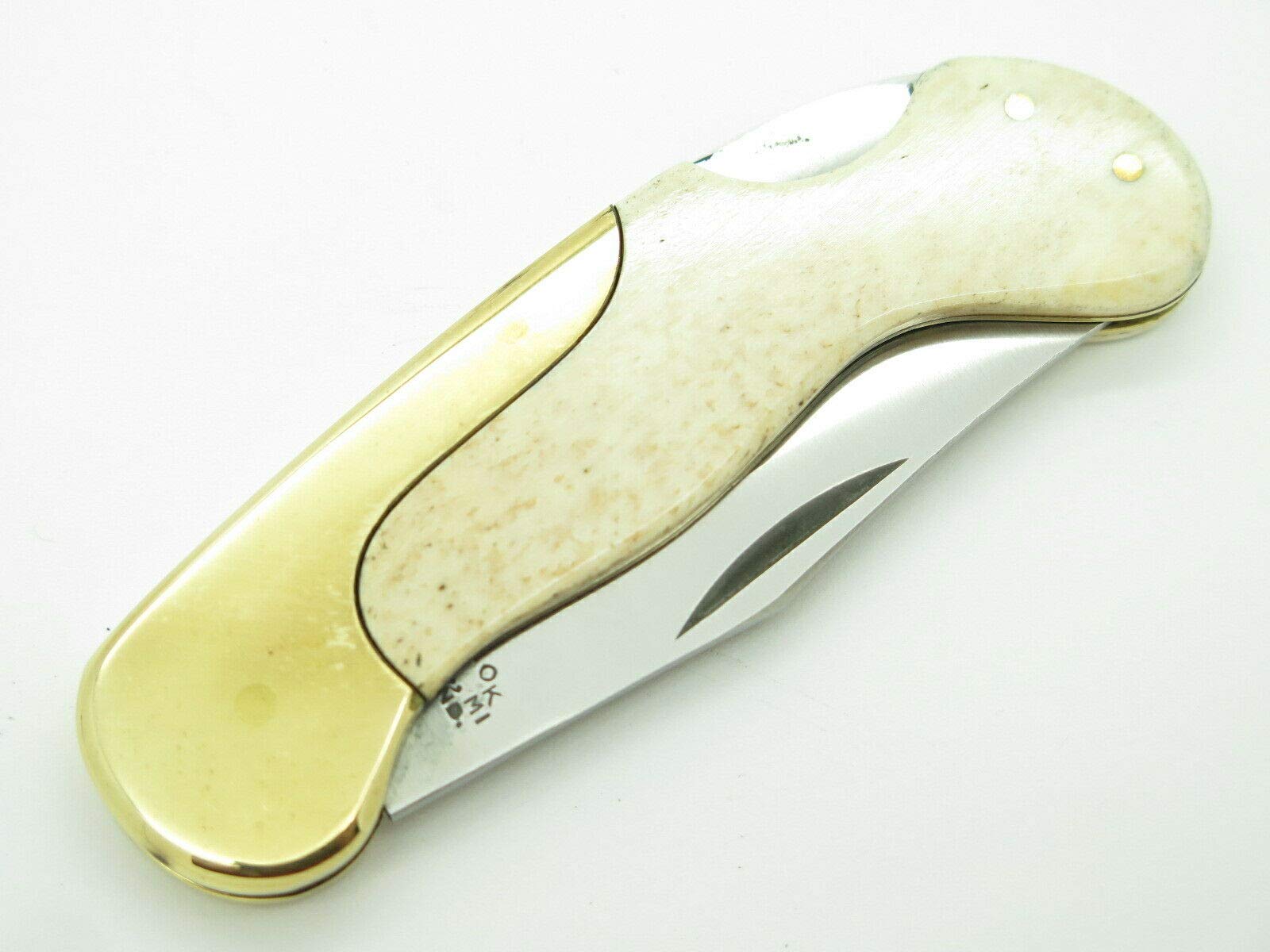 Olsen OK 162 Lil Brassy Seizo Imai Seki Japan Folding Lockback Pocket Knife Vintage Old Stock