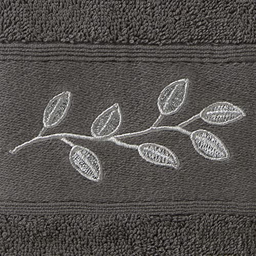 SKL Home by Saturday Night Ltd. Shadow Leaves Hand Towel, Silver
