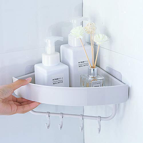 Adhesive Shower Caddy Corner basket Bathroom Shelf(2 Packs) (White)