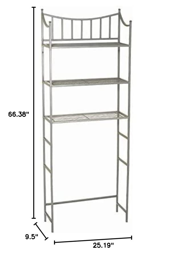 Zenna Home 9065NN Bathroom Spacesaver, Satin Nickel 9.5D x 25.19W x 66.38H in