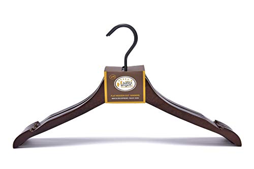 Quality Luxury Very Slim Wooden Suit Coat Dress Hangers 360 Swivel Hook (5, Brown/Espresso)