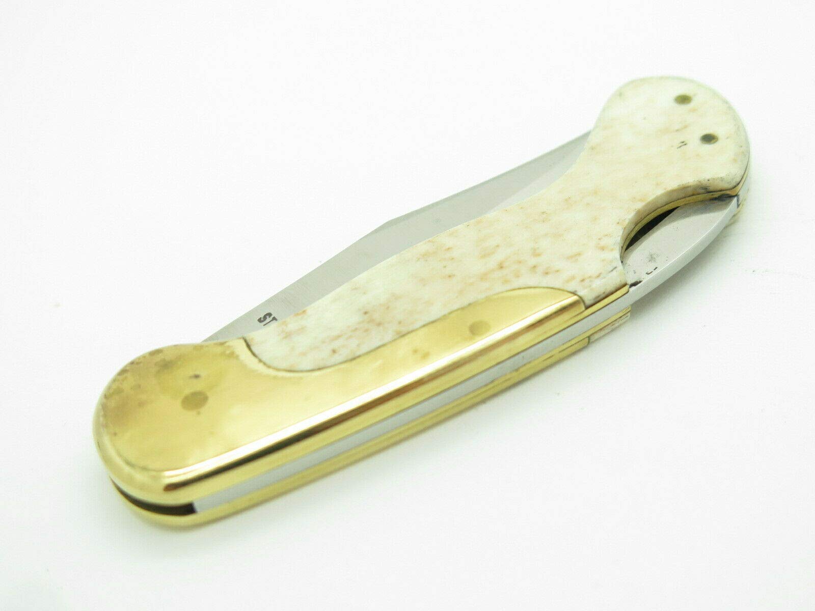 Olsen OK 162 Lil Brassy Seizo Imai Seki Japan Folding Lockback Pocket Knife Vintage Old Stock