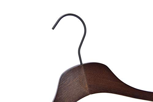 Quality Luxury Very Slim Wooden Suit Coat Dress Hangers 360 Swivel Hook (5, Brown/Espresso)
