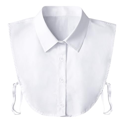Fake Collar Detachable Dickey Collar Blouse Half Shirts Peter Pan Faux False Collar for Women & Girls Favors, White