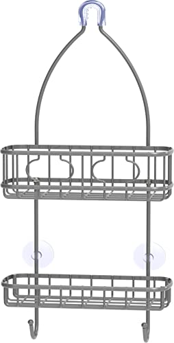 Simple Houseware Bathroom Hanging Shower Head Caddy Organizer, Silver (22 x 10.2 x 4.2 inches)
