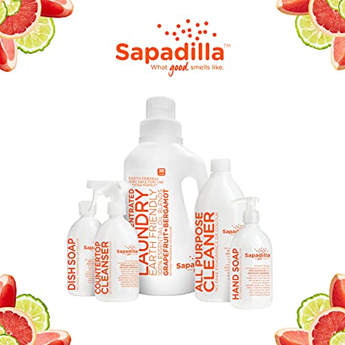 Sapadilla Grapefruit + Bergamot High Efficiency (he) Biodegradable Laundry Detergent Liquid , 32 Ounce