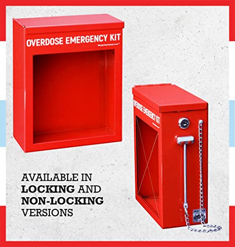 Windy City Cabinet Nasal Spray Overdose Kit Non Locking Cabinet, High Visibility Cabinet for Emergency First Aid Supplies, Non Locking