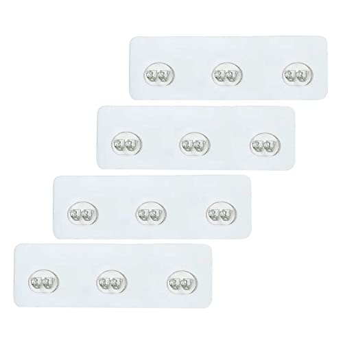 XLQADV Replacement 4 Pcs Adhesive Hooks Sticker for Shower Caddy Basket Shelf SUS304 Stainless Steel (Transparent, Large)