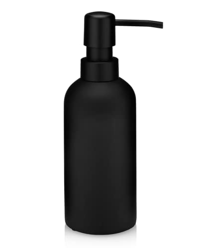 Essentra Home Matte Black Bathroom Accessory Set. Complete Set Includes: Soap Dispenser with Black Pump, Toothbrush Holder, Tumbler and Soap Dish
