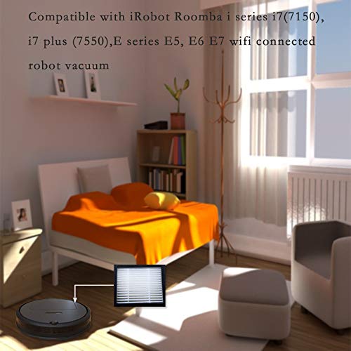 BBT BAMBOOST Replacement Parts for iRobot Roomba i7+ Plus,i7,j7,j7+ Plus,i3,i3+ Plus,e5,i6+ Plus,i4+ Plus,e6,i6,i6+ Plus, i8,i8+,e7,i4,e6,i4,Vacuum Cleaner Accessories Filter High-Efficiency Filters