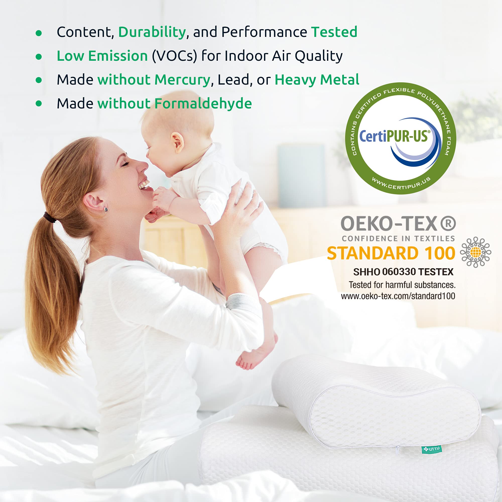 UTTU Cervical Pillow for Neck Strain Relief, Memory Foam Neck Pillow for Sleeping, Contour Cooling Pillow for Side Sleeper, Adjustable Orthopedic Sandwich Pillow, King(27.6"×15.7"×4.7"/3.9")