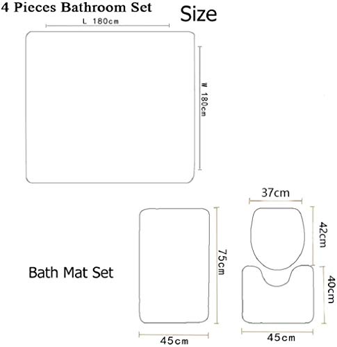 Yuaobeimei Golden Sunflower and Butterfly Floral Patterned Shower Curtain Set 4 Pieces 3D Printing Floral Bathroom Decor with Bath Rugs Mat,and 12 Hooks, 71x71inch