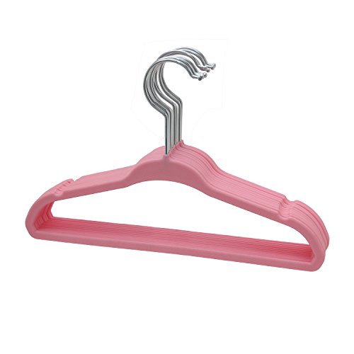 BriaUSA Kids Baby Clothes Hangers Pink Steel Hooks βUltra Slim, Sturdy Saves You Extra Space β Set of 10