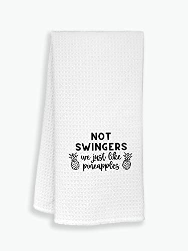ZJSYXXU Summer Pineapple Kitchen Towels Dishcloths,Not Swingers We Just Like Pineapples Dish Towels Tea Towels Hand Towels for Kitchen, Summer Pineapple Decor,Gifts Pineapple Lover