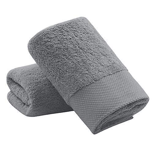 Lin Cotton Hand Towels, Soft & Highly Absorbent Hand Towel for Bathroom,Set of 2 Grey 14 x 30 Inch
