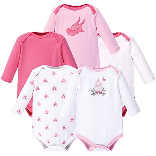 Hudson Baby Unisex Baby Cotton Long-sleeve Bodysuits, Bird Cage, 0-3 Months US