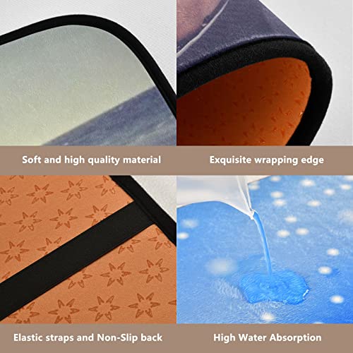 JSTEL Custom Bathroom Sets with Shower Curtain and Rugs,Custom Bathroom Rugs Sets 4 Piece Non Slip Bath Mat Sets with Shower Curtain