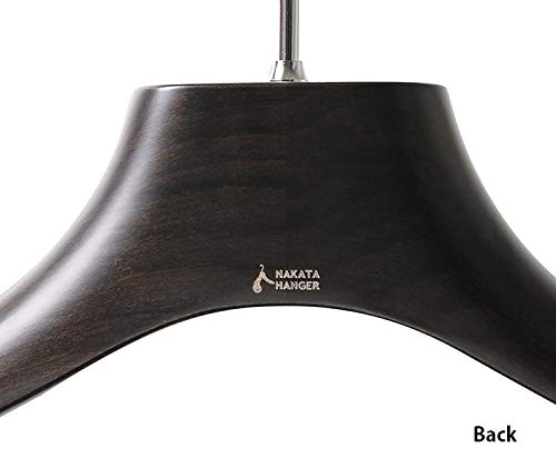NAKATA HANGER: Made in Japan Wooden Men's Suit Hanger with a Felt bar Smoked Brown AUT-05SM(w:430)