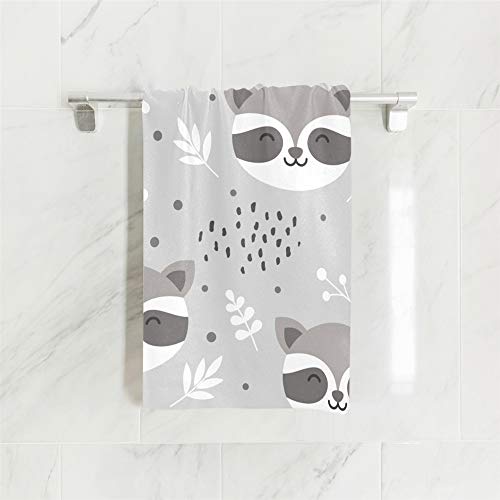 Auskid Cartooon Racoon Hand Towel Ultra Soft Bathroom Towel for Face Gym Spa