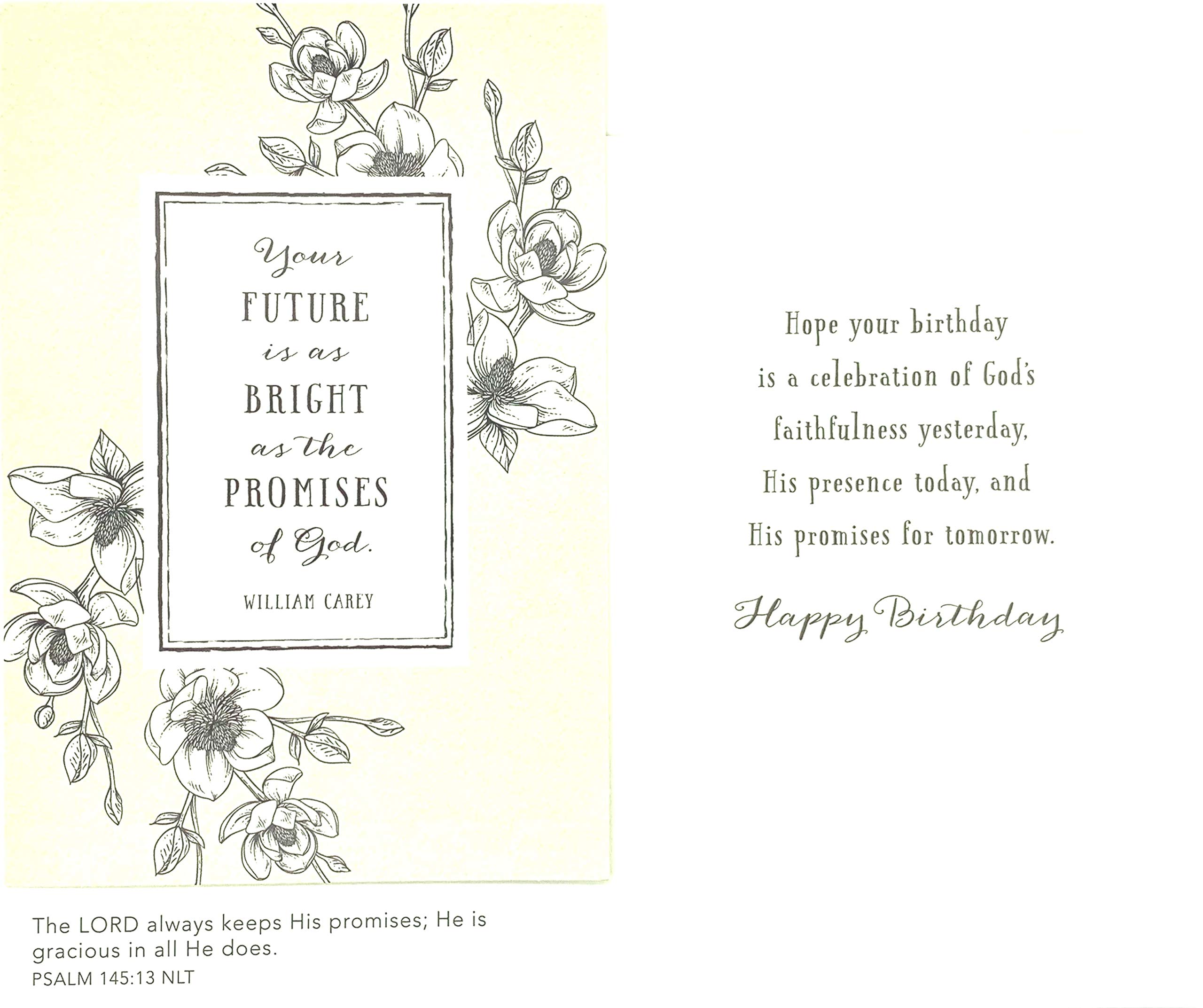 DaySpring - Black & White Birthday Botanicals - 4 Design Assortment with Scripture - 12 Boxed Cards & Envelopes (J0384)