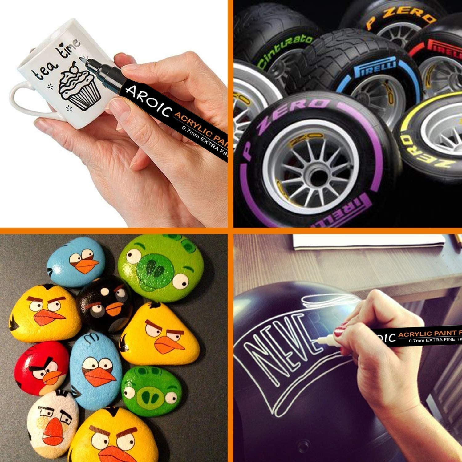 AROIC 36 Pack Acrylic Paint Pens——Writing on Any Material, Rock, Ceramics, Glass, Wood and More, Used for DIY Craft.