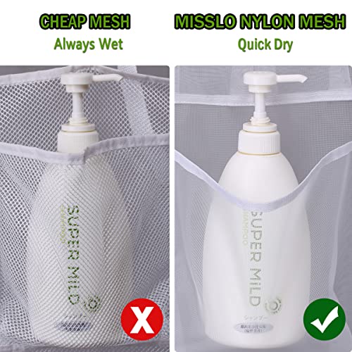 MISSLO Shower Caddy Organizer 5 Pockets + Mesh Shower Organizer Hanging 15 Pockets Over the Door