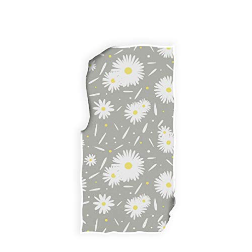 VIKKO White Daisy Flower On Gray Towels Hand Washcloths Polyester Fingertip Towel with Single-Sided Printing for Home Hotel Bathroom Decoration - 30x15 Inch