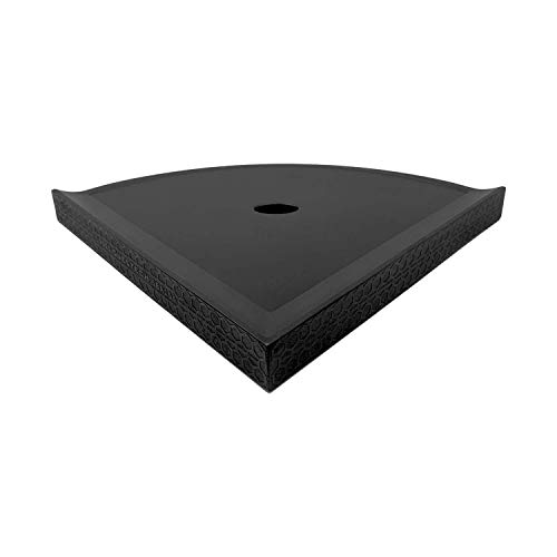 Questech Décor 8 Inch Corner Shower Shelf and 5 Inch Shower Caddy Foot Rest, Metro Flatback Wall Mounted Bathroom Shower Organizer, Graphite Black