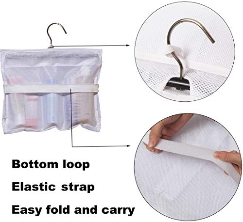 MISSLO Shower Caddy Organizer 5 Pockets + Mesh Shower Organizer Hanging 15 Pockets Over the Door