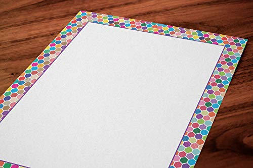 Colorful Border Stationery - 8.5 x 11-60 Letterhead Sheets - Border Paper Letterhead (Spot Color)