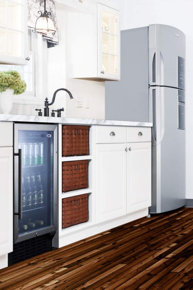 Summit Appliance SCR1841BCSS 18" Wide Undercounter Glass Door All-Refrigerator with Digital Controls, Auto Defrost, Digital Thermostat, Lock, LED Light and Stainless Wrapped Steel Cabinet