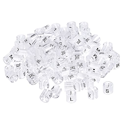 MECCANIXITY Clothes Hanger Marker 6 Size Fit 3.5mm Rod for Garment Color Coding Clear Count 120