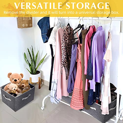 Premium Felt Shoe Organizer Closet Storage Solution with Adjustable Dividers & Clear Cover for Storing Shoes, Clothing, Handbags, Blankets (19.7β L x 15.7β W)