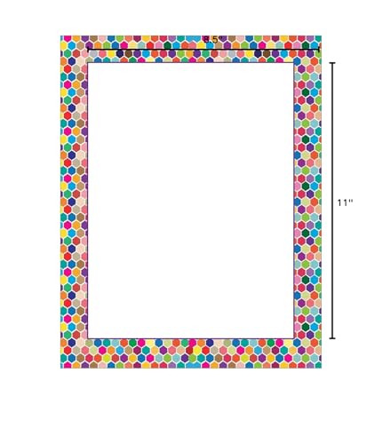 Colorful Border Stationery - 8.5 x 11-60 Letterhead Sheets - Border Paper Letterhead (Spot Color)