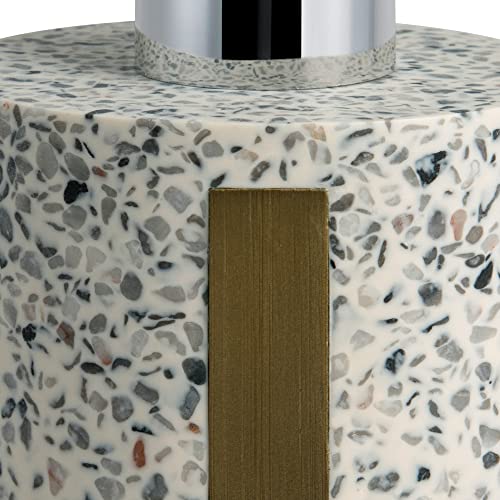 Allure Home Creation Lerrazzo 4-Piece Resin with Bamboo Bathroom Accessory Set in Grey/Natural Terrazzo Look Finish