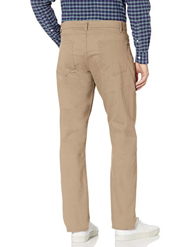 Amazon Essentials Men's Pants, Relaxed-Fit, 5-Pockets, Stretch Twill, Khaki Brown, 36W x 32L