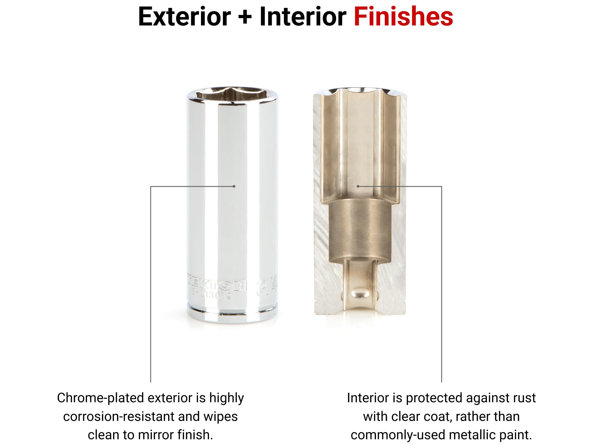 TEKTON 3/8 Inch Drive x 16 mm Deep 6-Point Socket | SHD13116