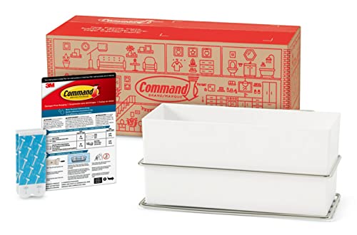 Command Wall and Cabinet Organizer with Water Resistant Command Strips, Organize Your Bathroom, Easy to Open Packaging