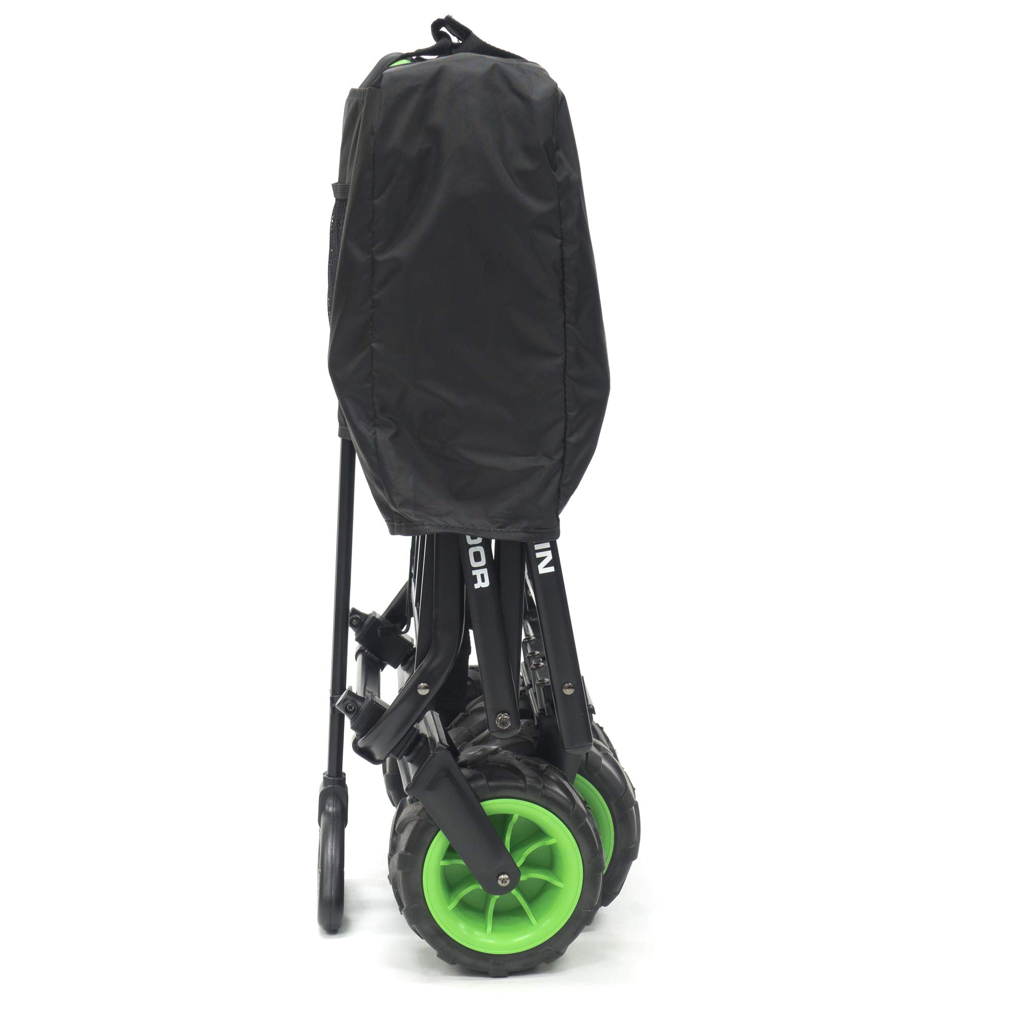 Creative Outdoor Push Pull Beach Hauler XXL, Collapsible and Portable Folding Wagon Cart, 200lbs Weight Capacity, Sport Series, Beach, Park, Garden Sports & Tailgate, (Green)
