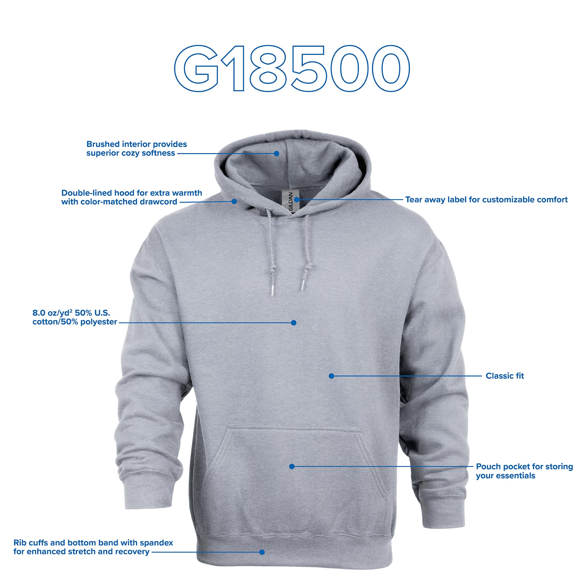 Gildan Adult Fleece Hoodie Sweatshirt, Style G18500, Multipack, Red (1-Pack), Large