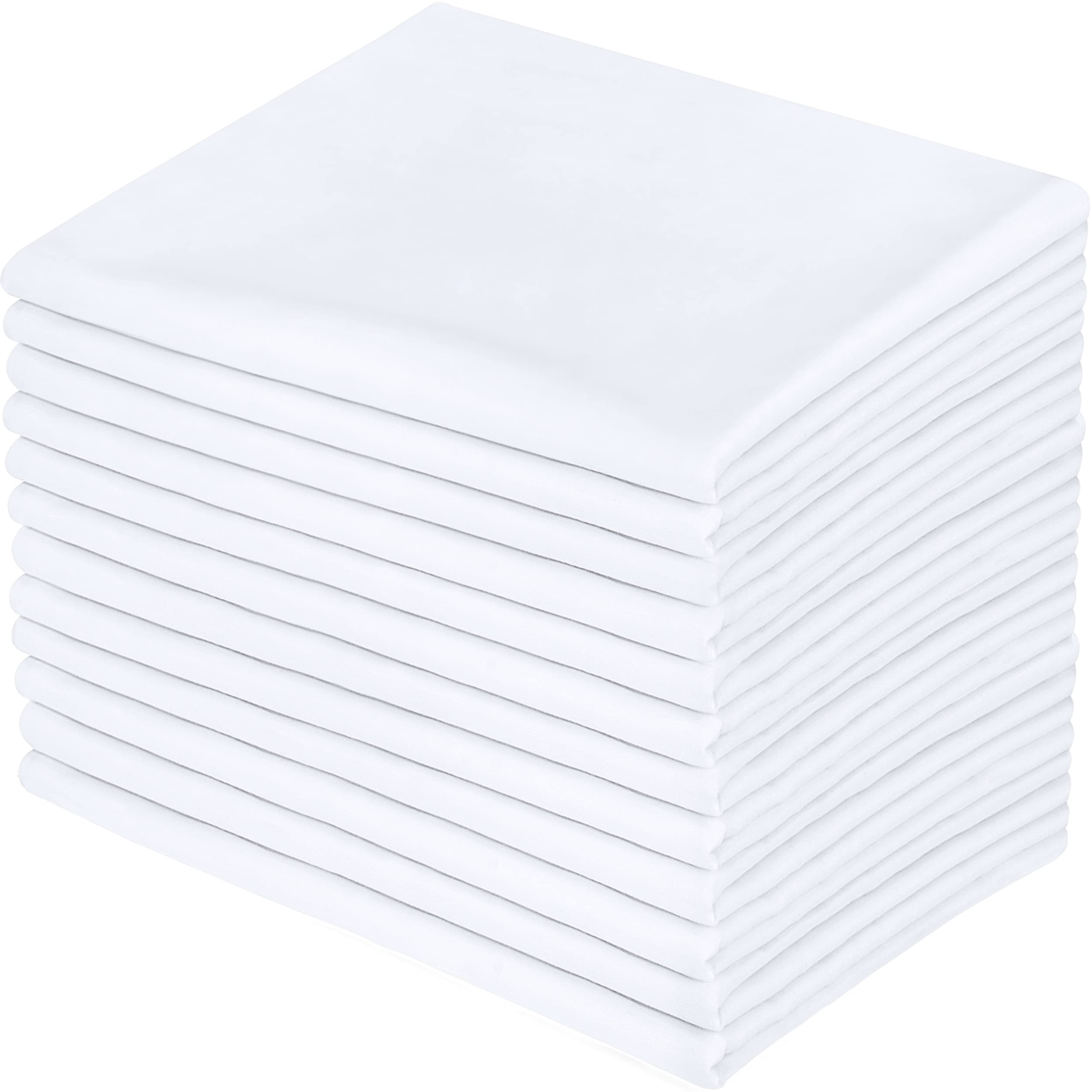 Utopia Bedding Cotton Blend Pillowcases Queen Size - 12 Pack - T-180 Bulk Pillowcase Set- Perfect for Home, Hospital & Hotel Quality Pillow Covers 20 X 30 (Queen, White)