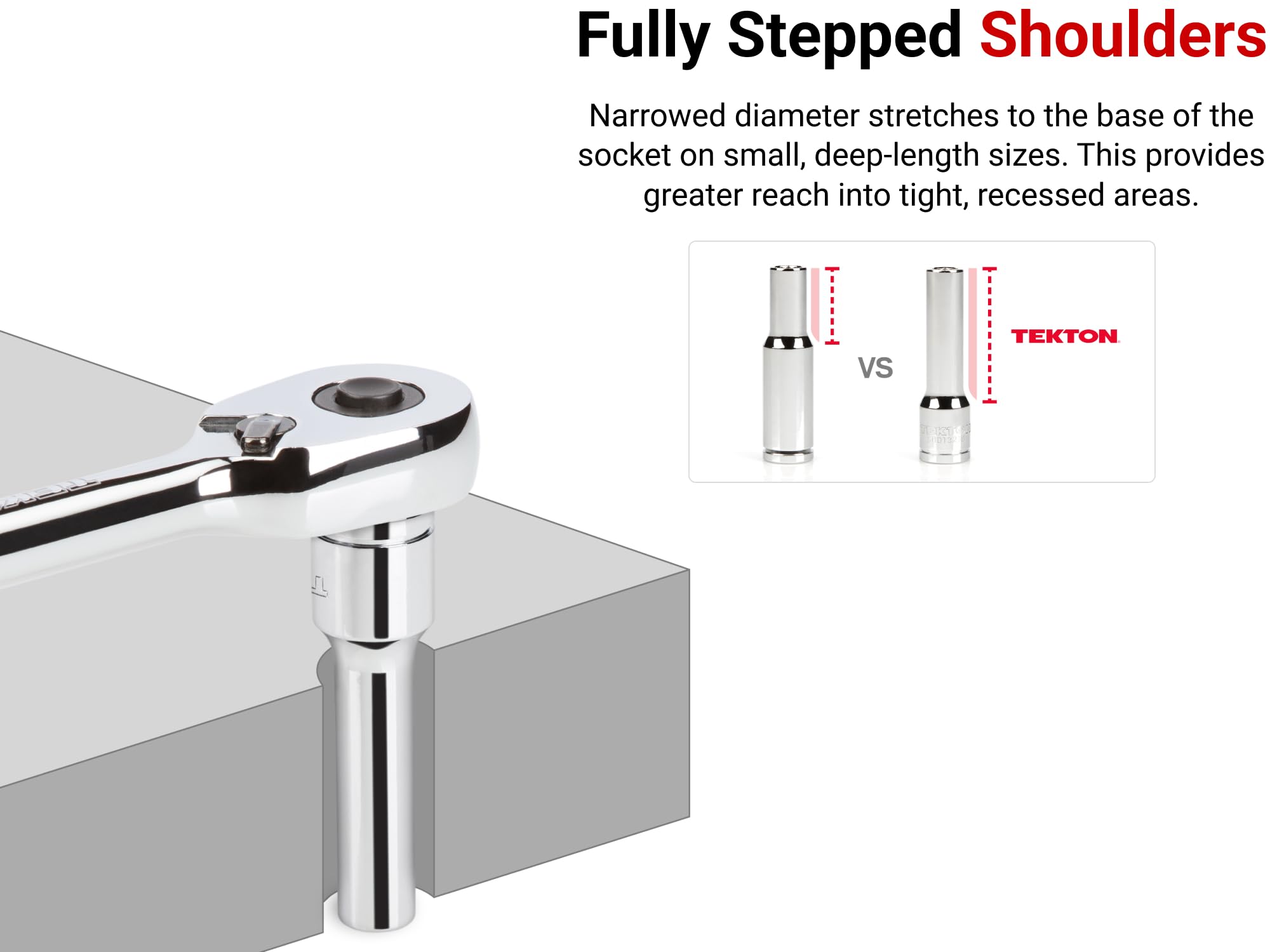 TEKTON 3/8 Inch Drive x 16 mm Deep 6-Point Socket | SHD13116