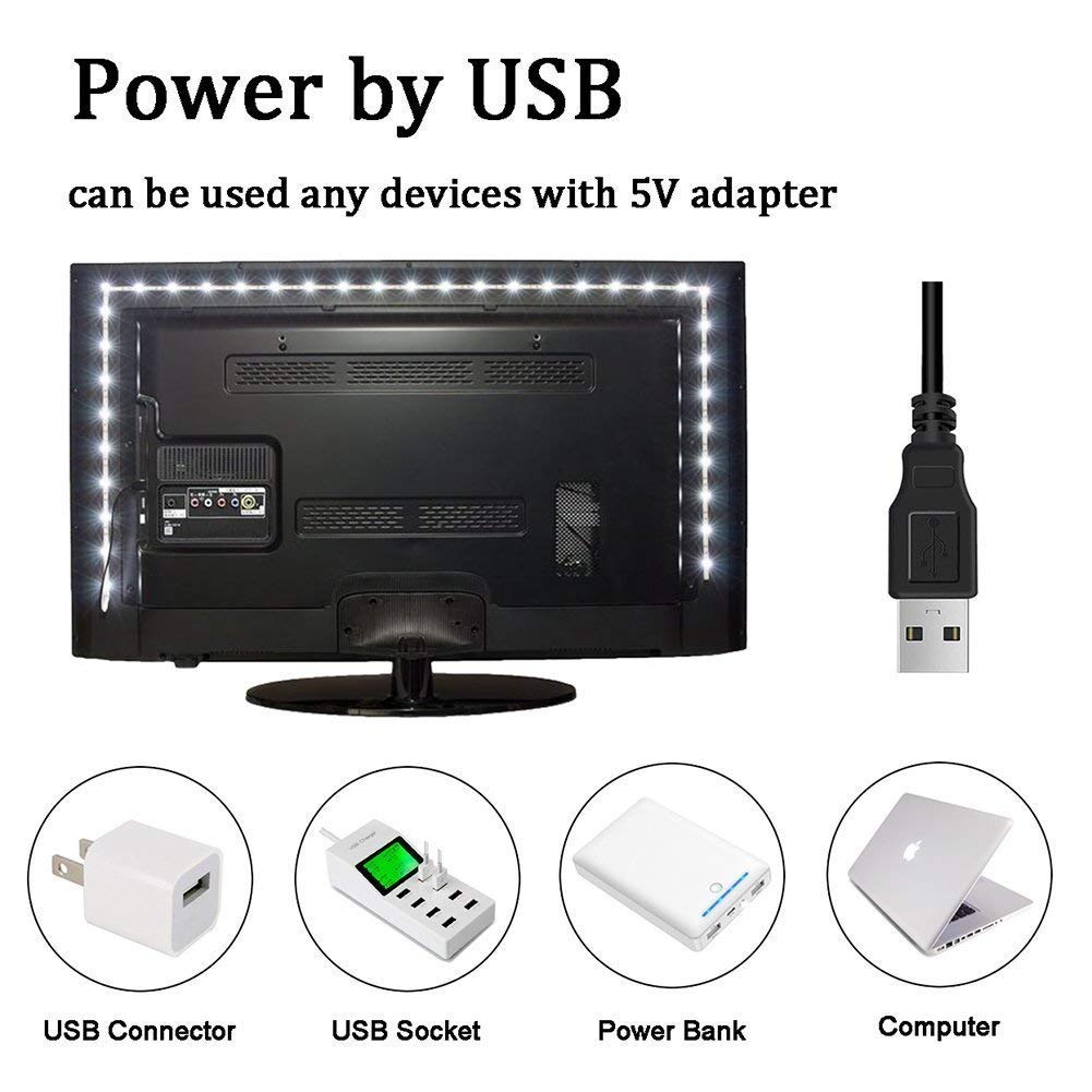 STAR LIGHTING Led Strip Lights 6.56ft for 40-60in TV USB Backlight Kit with Remote, 16 Color 5050 Bias HDTV (24Key Remote)