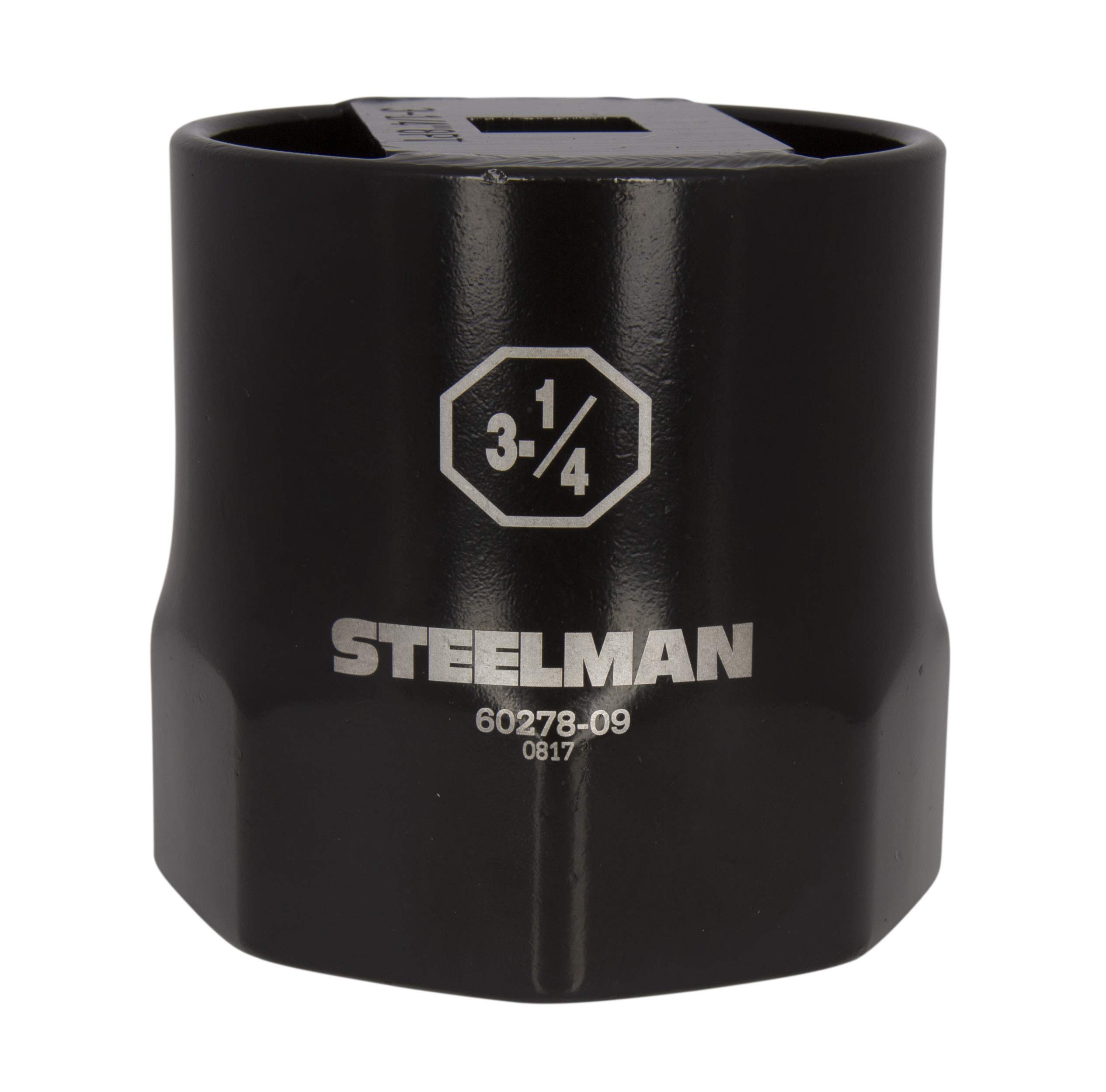Steelman 3-1/4-Inch 8-Point Automotive Wheel Locknut Socket, 3/4-Inch Drive, Durable Steel, Corrosion-Resistant Black Powder Coating, Laser Etched Callouts