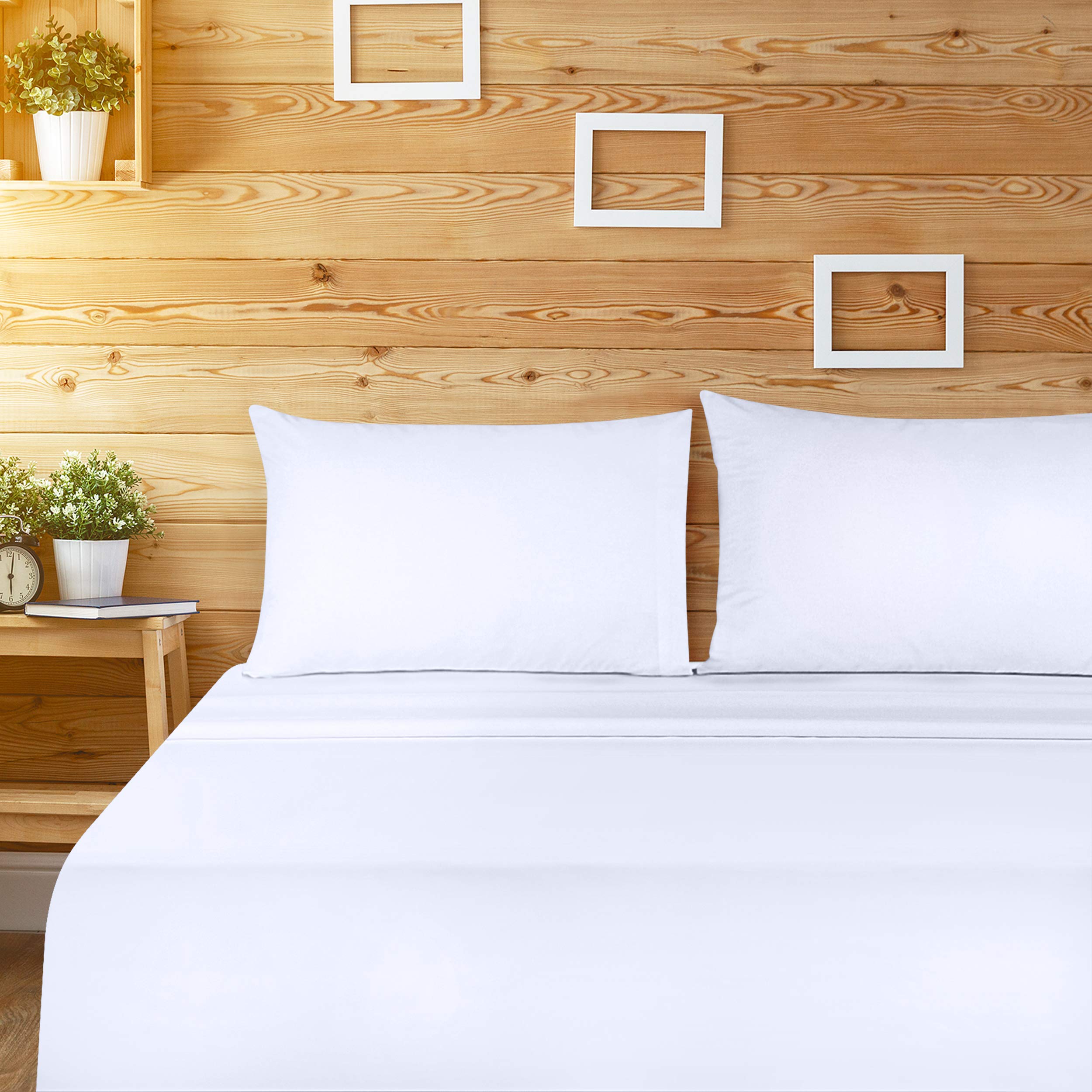 Utopia Bedding Cotton Blend Pillowcases Queen Size - 12 Pack - T-180 Bulk Pillowcase Set- Perfect for Home, Hospital & Hotel Quality Pillow Covers 20 X 30 (Queen, White)