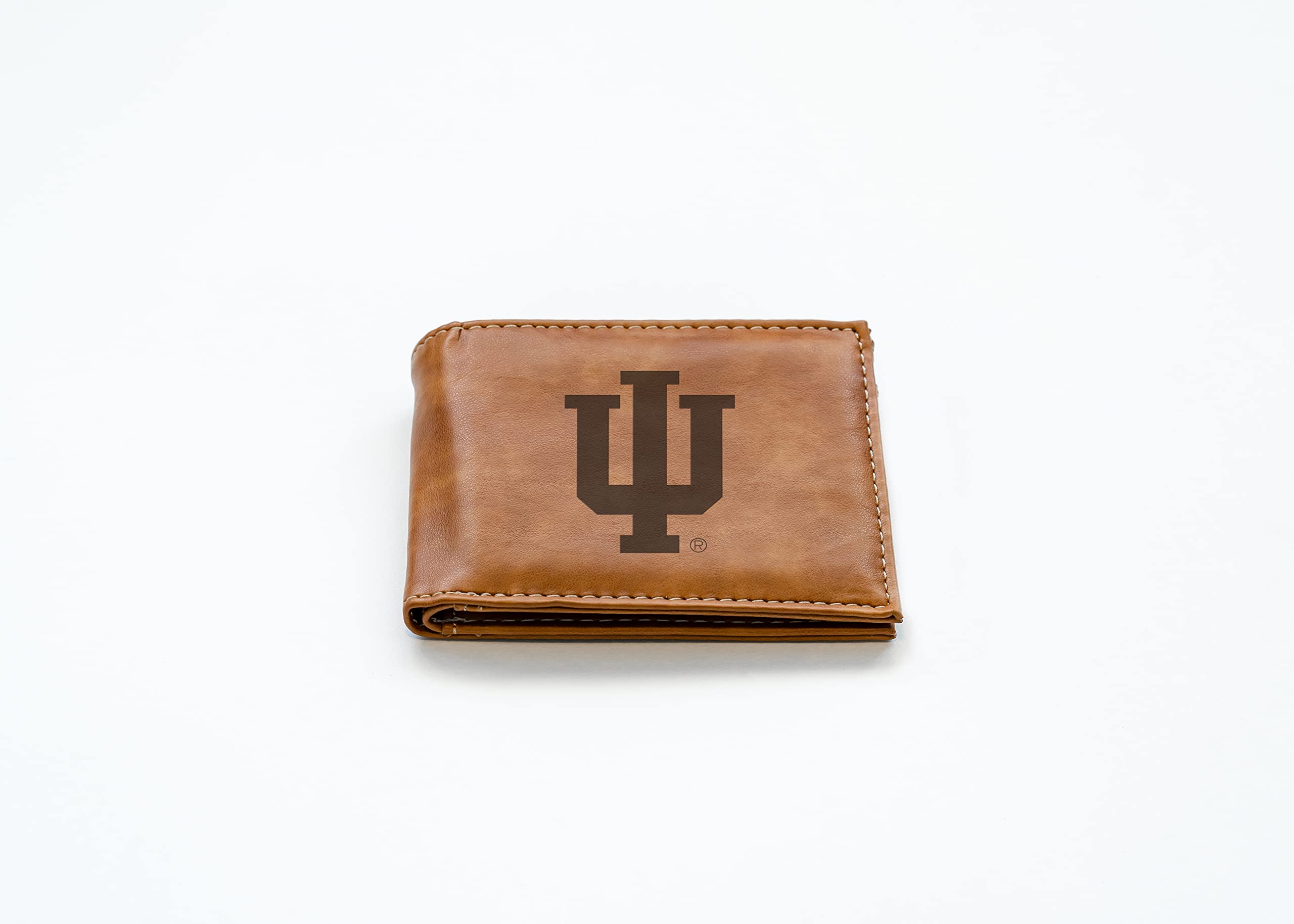Rico Industries Indiana Hoosiers Laser Engraved Bill-fold Wallet - Slim Design - Great Gift By Rico Industries,Brown
