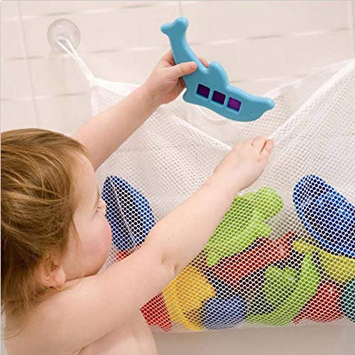 Yuehuam Bath Toy Organizer for Bathtub Hanging Mesh Toy Holder with Suction Bath Toy Storage for Tub, Bathroom Baby Toy Storage